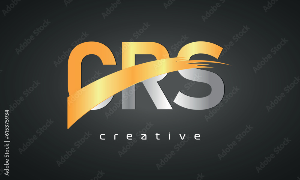 CRS Letters Logo Design with Creative Intersected and Cutted Stock ...