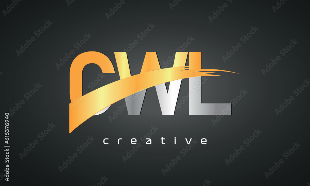 CWL Letters Logo Design with Creative Intersected and Cutted Stock ...