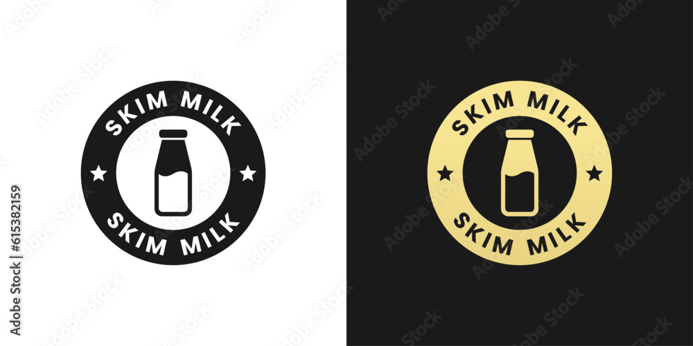 Skim milk Label Vector or Skim milk stamp Vector Isolated in Flat Style ...