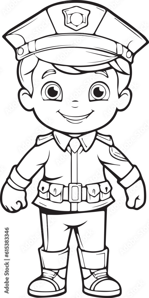 police line drawing coloring page,police coloring book for kids,police ...
