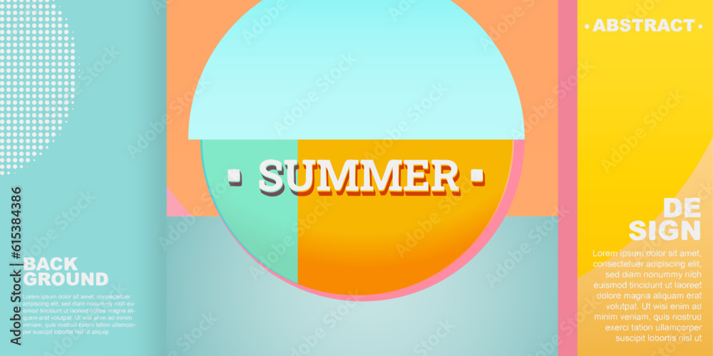 Colorful Summer background layout banners design. Template 3D product ...