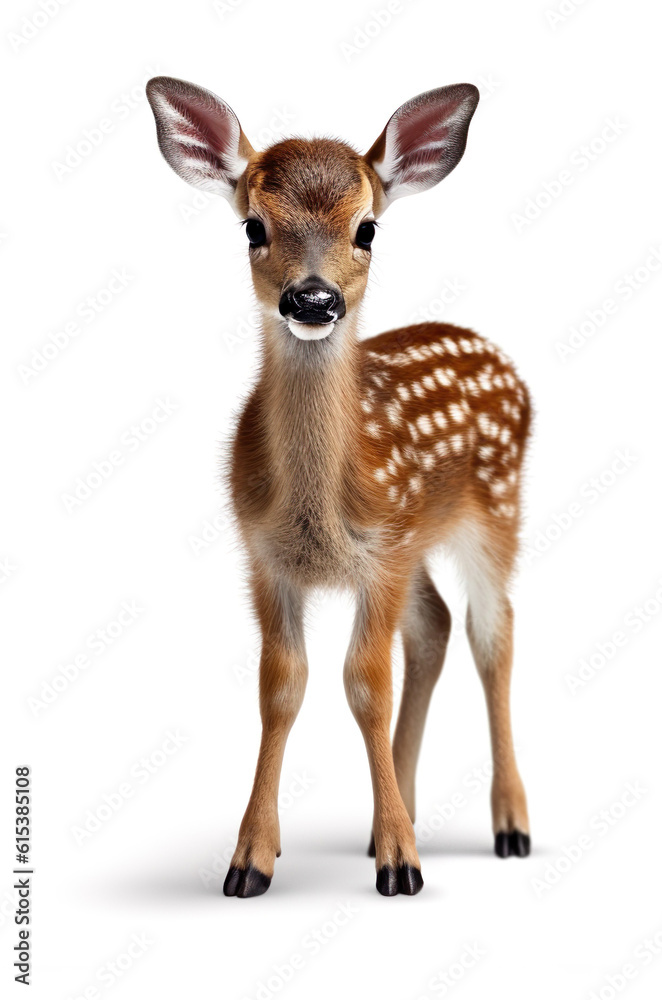 Cute little baby deer fawn realistic photo character generative AI ...