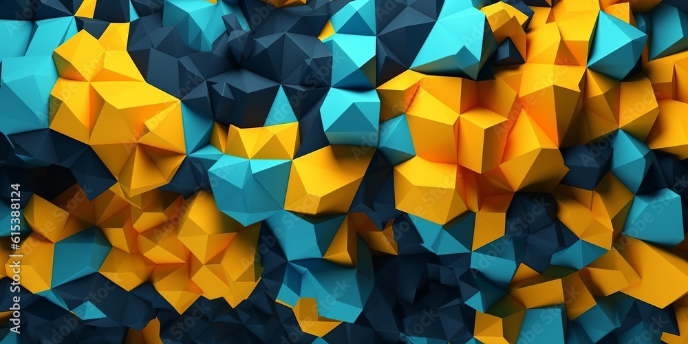 Multicolored geometric shape wallpaper with an abstract blue color ...