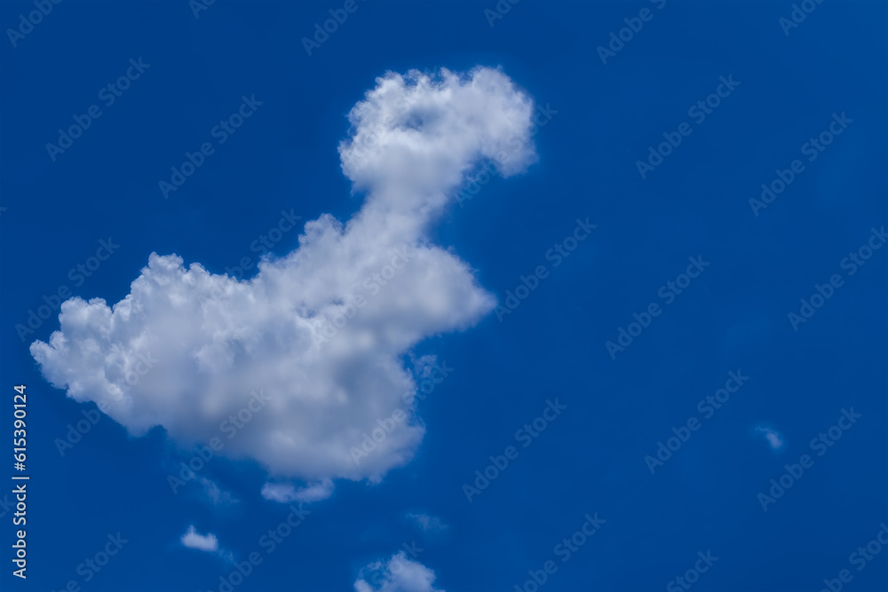 Animal cloud image, Fresh blue sky with floated white soft and fluffy ...