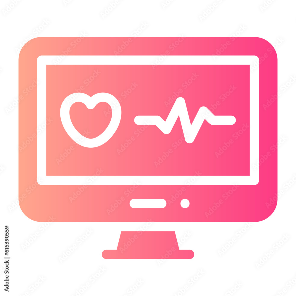 electrocardiogram gradient icon Stock Vector | Adobe Stock