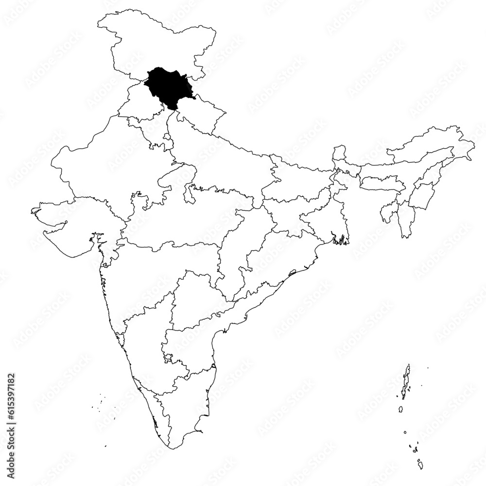 Vector map of the province of Himachal Pradesh highlighted highlighted ...