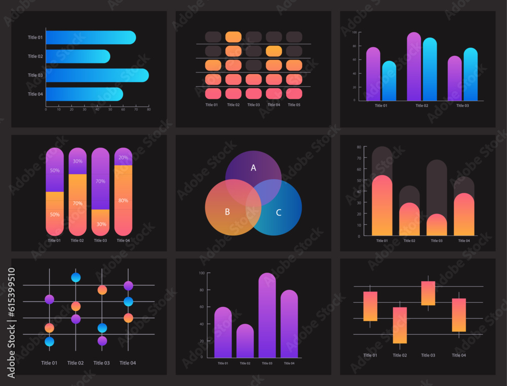 Study information visualization infographic chart design template set ...