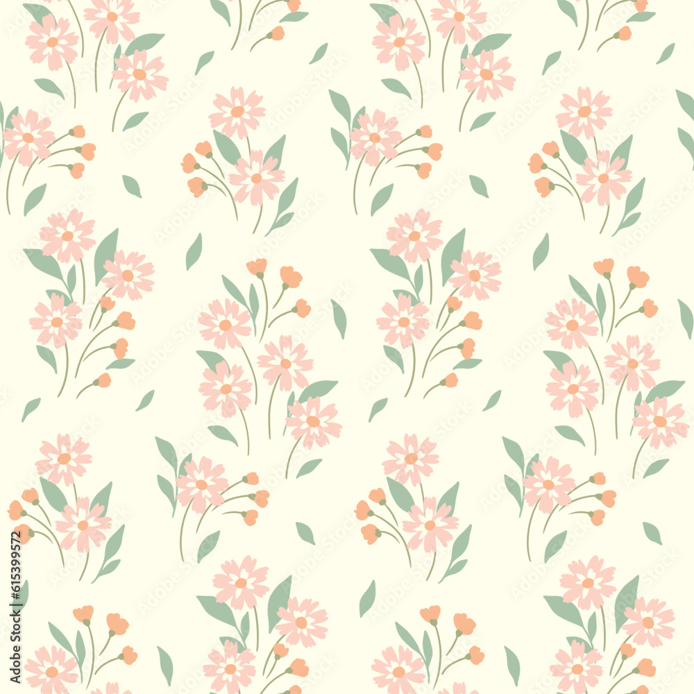 Seamless floral pattern, cute liberty ditsy print in delicate pastel ...