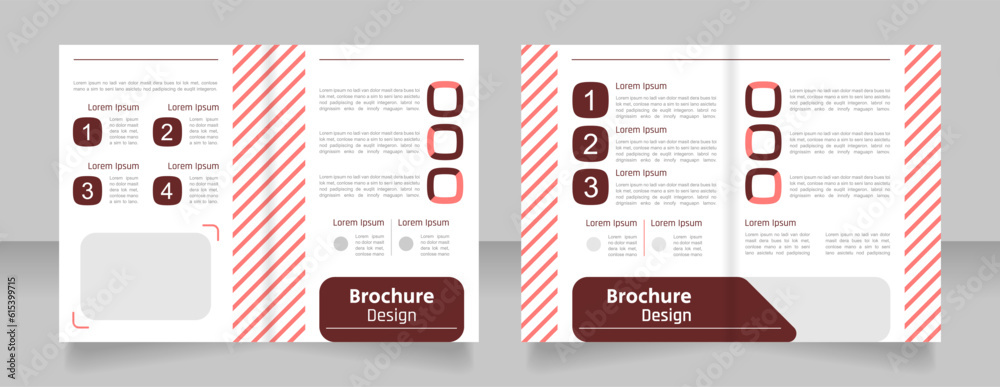 Food and drinks bifold brochure template design. Half fold booklet ...