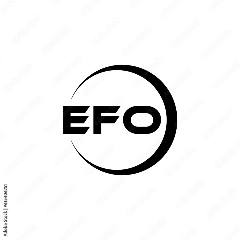 EFO letter logo design with white background in illustrator, cube logo ...