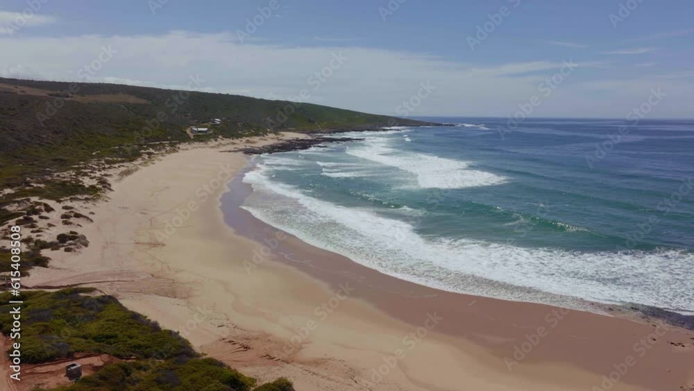 South Africa Still Bay empty beach aerial drone cinematic beach small ...