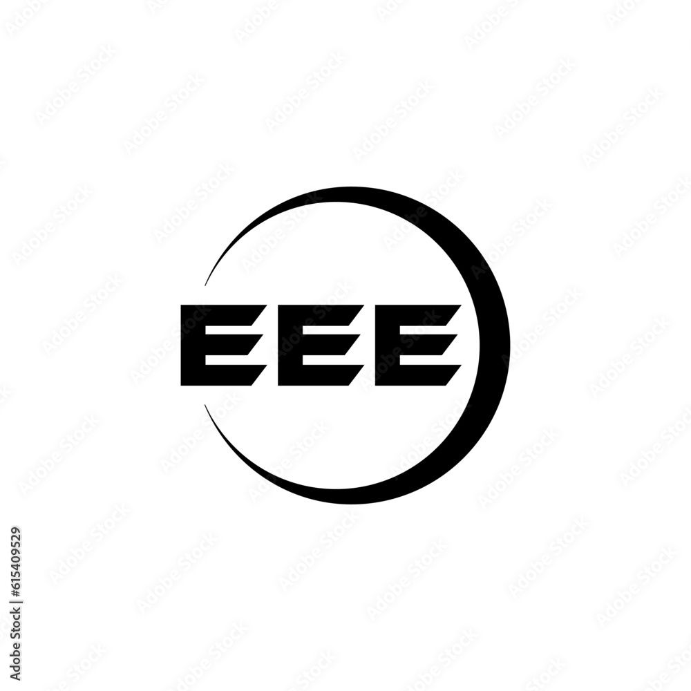 EEE letter logo design with white background in illustrator, cube logo ...