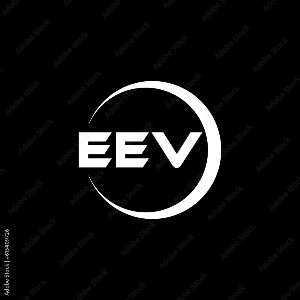 EEV letter logo design with black background in illustrator, cube logo ...