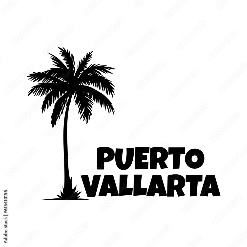 Logo vacaciones en México. Letras de la palabra Puerto Vallarta en la ...