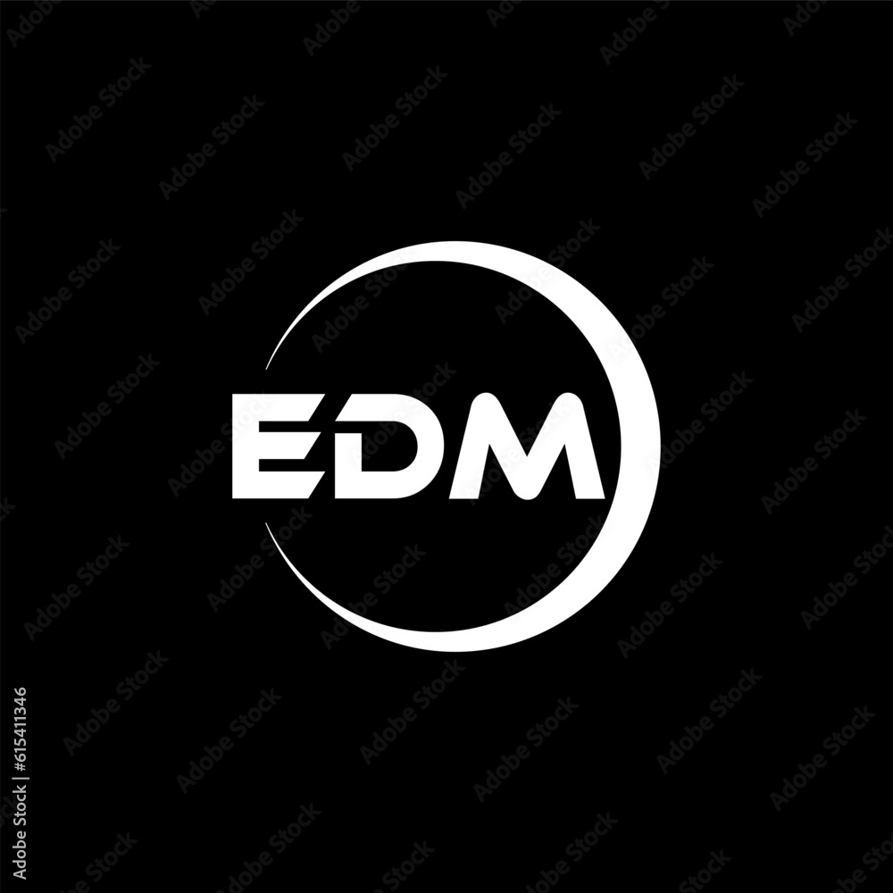 EDM letter logo design with black background in illustrator, cube logo ...