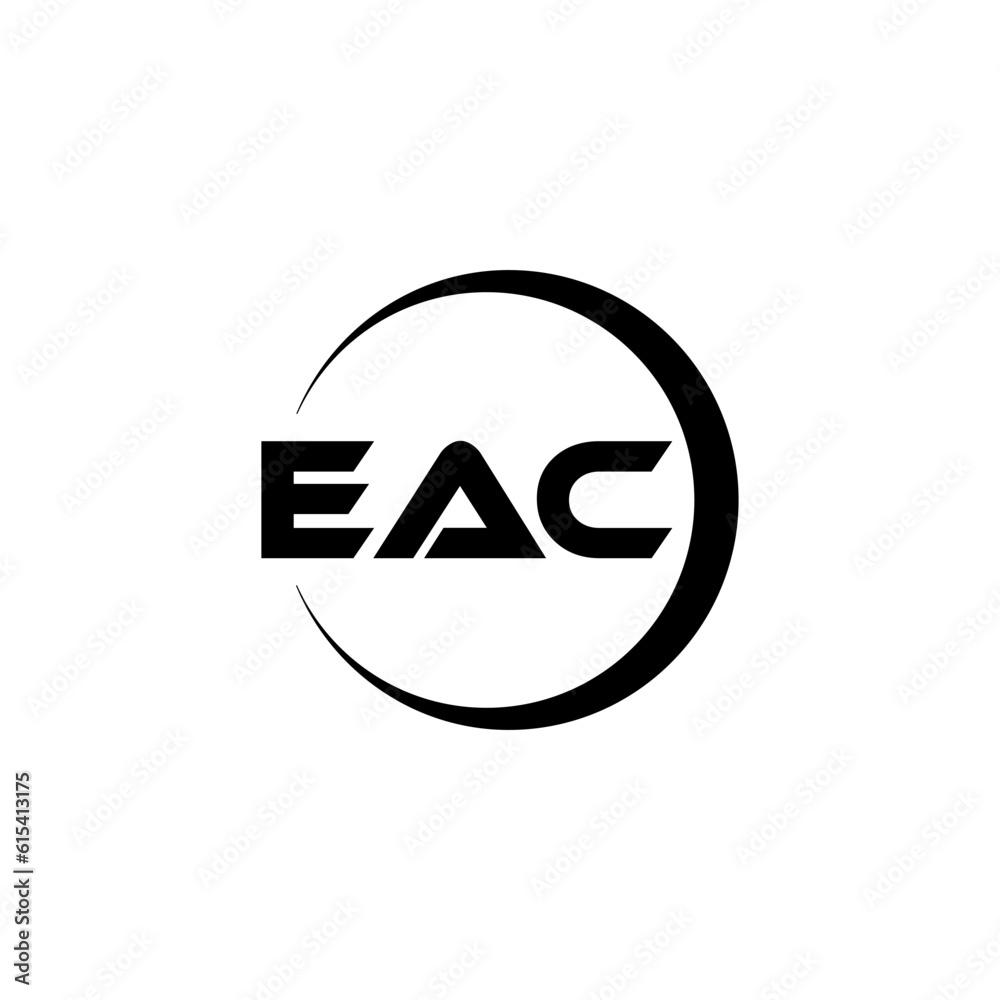 EAC letter logo design with white background in illustrator, cube logo ...
