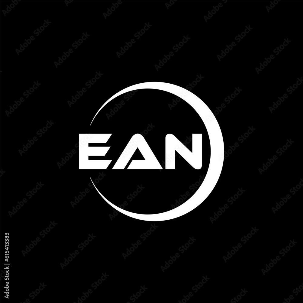 EAN letter logo design with black background in illustrator, cube logo ...