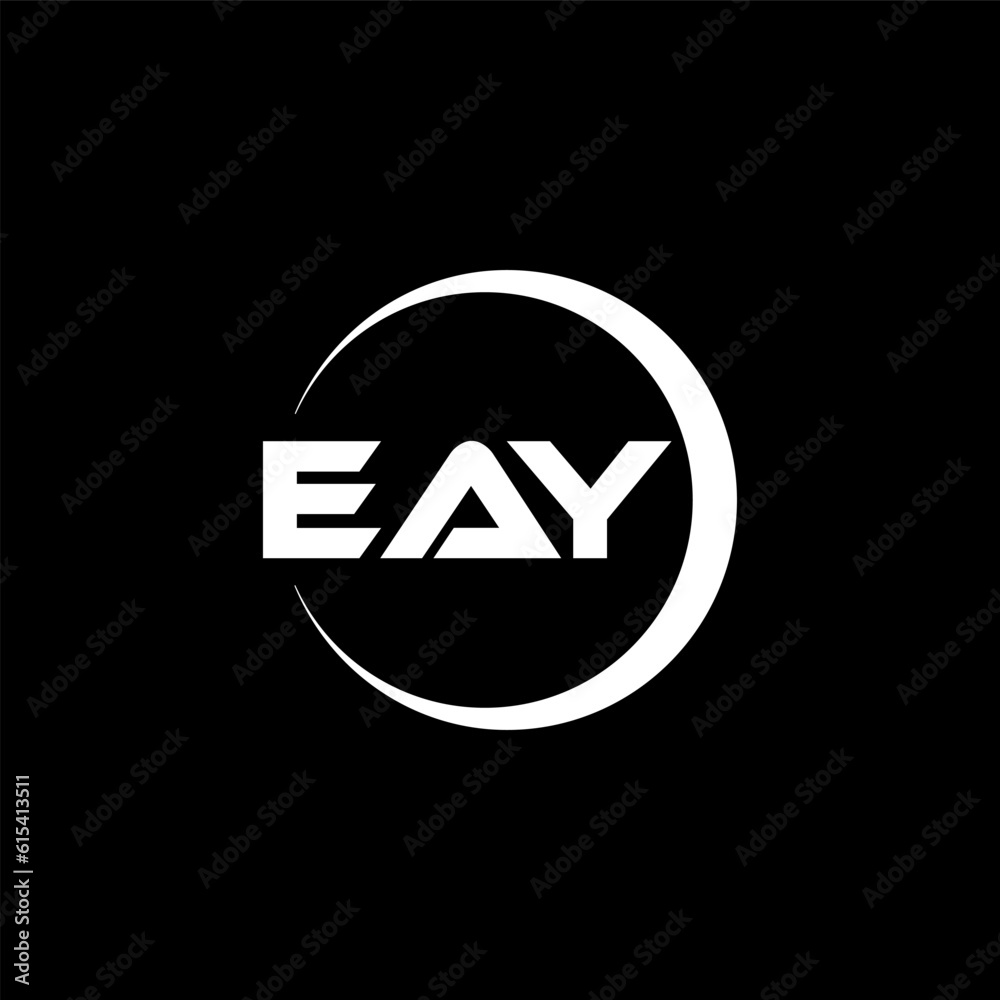 EAY letter logo design with black background in illustrator, cube logo ...
