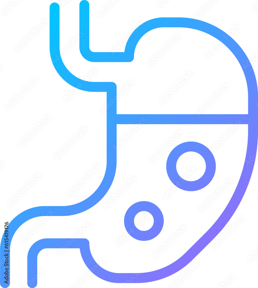 Stomach pixel perfect gradient linear vector icon. Digestive system ...