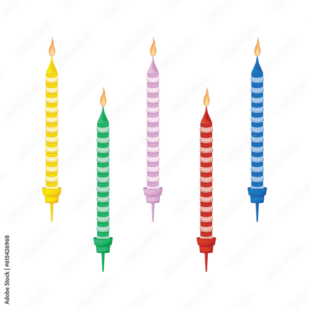 Candles for the cake. A set of colorful candles for a cake for a ...