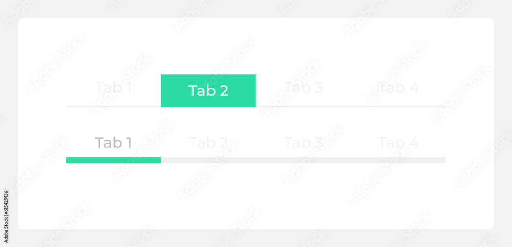 Tab bar menu UI elements kit. Content sections isolated vector ...