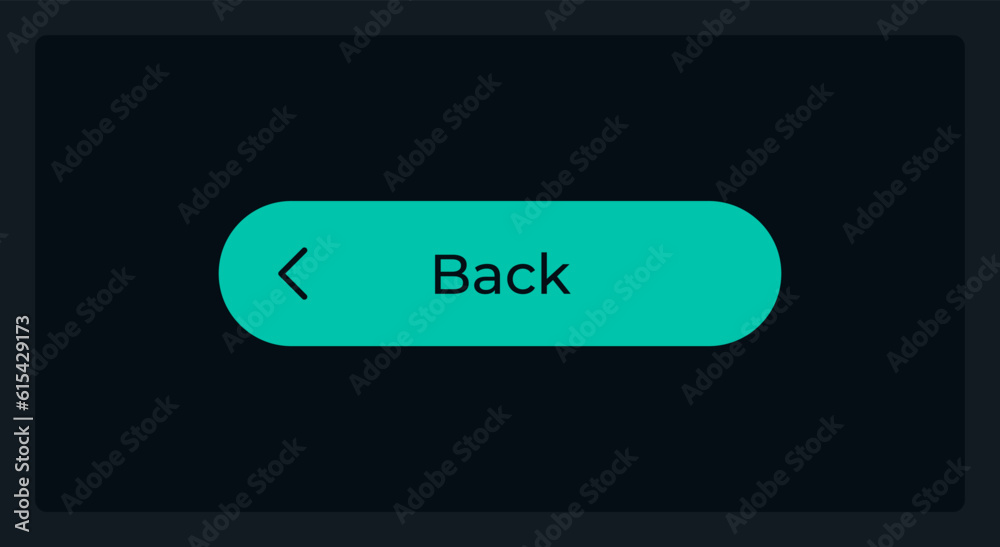 Active return button UI element template. Editable isolated vector dashboard component. Flat ...