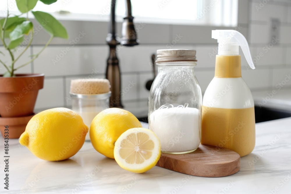 homemade cleaning product recipe with ingredients and step-by-step instructions, created with ...