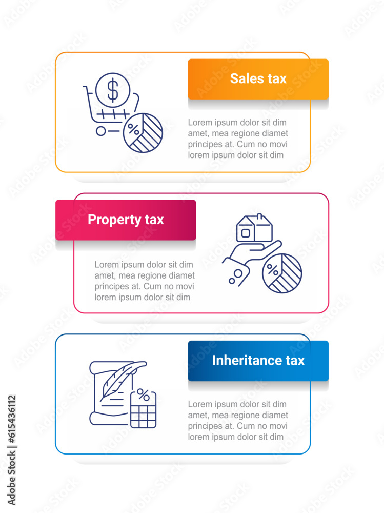 Personal tax types infographic chart design template. Individual ...