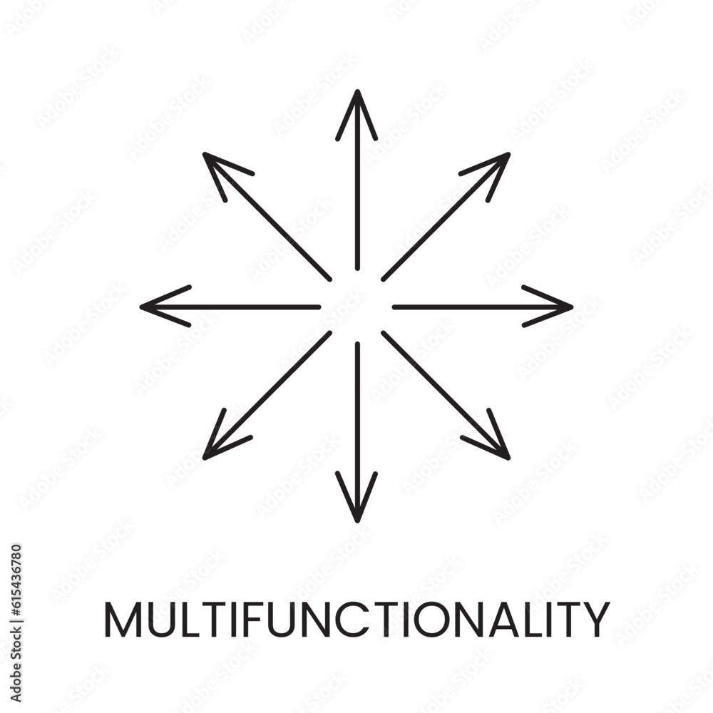 Icon depicting multifunctionality in vector line style Stock Vector ...