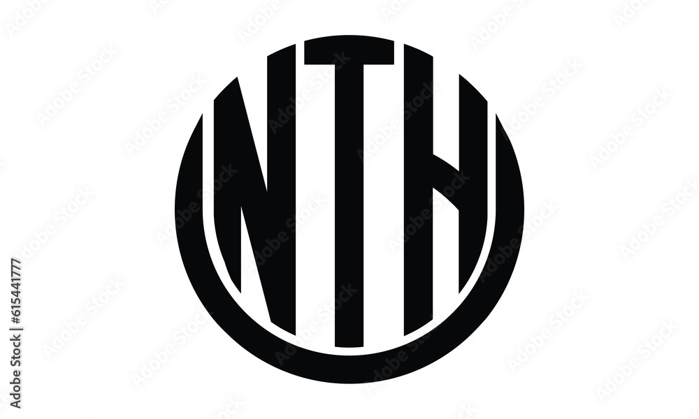 NTH shield with round shape logo design vector template | monogram logo ...