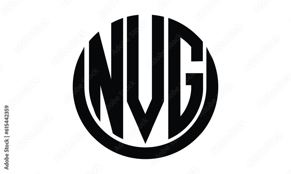 NVG shield with round shape logo design vector template | monogram logo ...