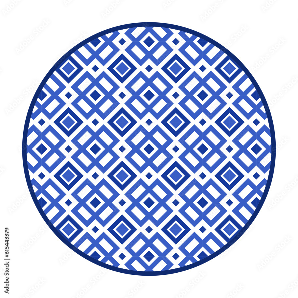 Porcelain plate with traditional blue on white design in Asian style ...