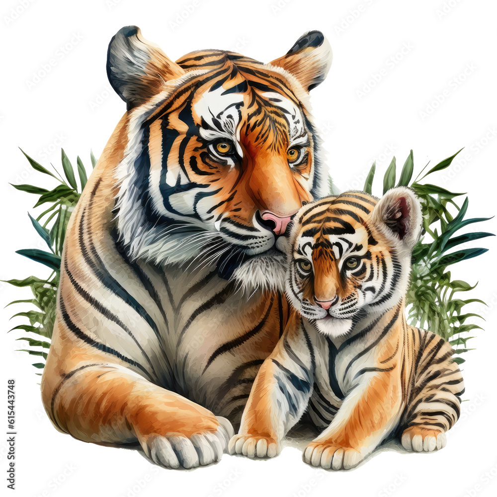 Watercolor Clip art, Watercolor Sublimation Design, Tiger Clip art ...