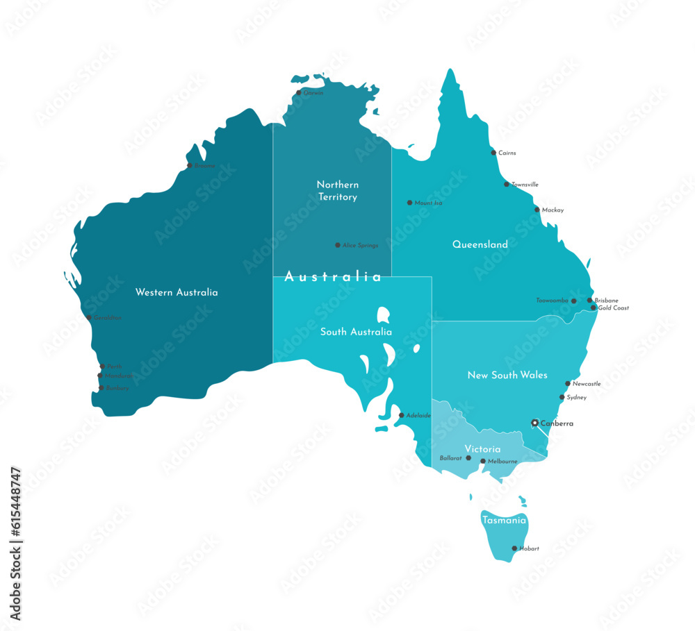 Vector modern isolated illustration. Simplified geographical map of ...