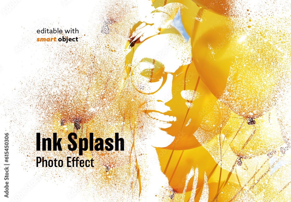 Ink Splash Photo Effect Stock Template | Adobe Stock