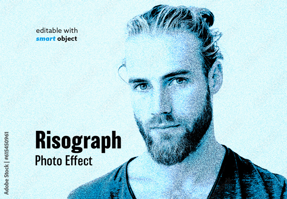 Risograph Photo Effect Stock Template | Adobe Stock