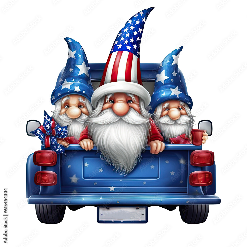 Watercolor Clip art, Watercolor Sublimation Design, Gnome Clip art, 4th ...