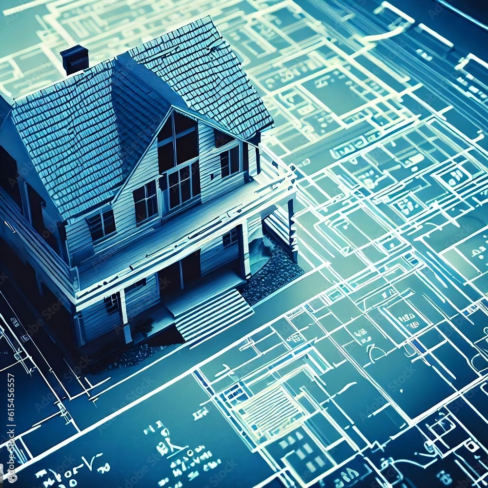 3D Building Residential Wooden House Home Model Structure Sitting on an ...