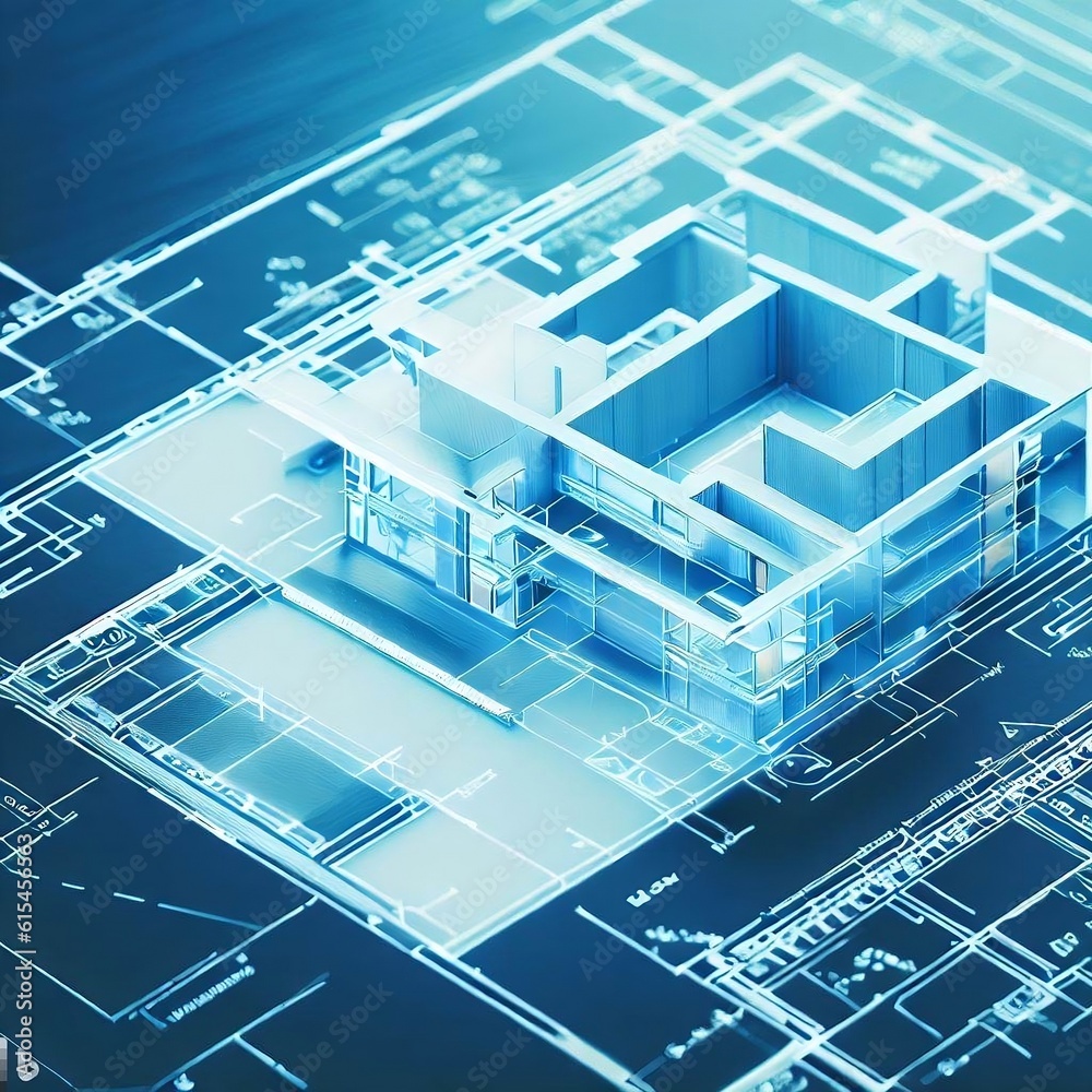 3D Building Residential Wooden House Home Model Structure Sitting on an ...