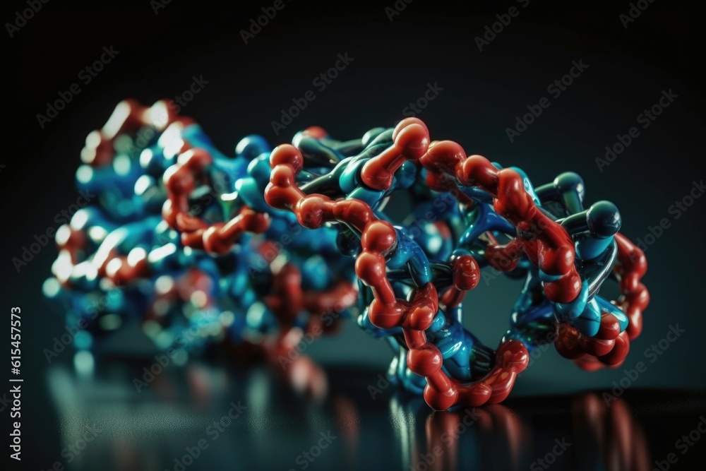 protein with intricate structure, made up of chains of amino acids ...