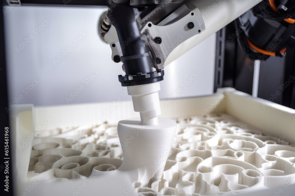 robot, printing small part using selective laser sintering technology ...