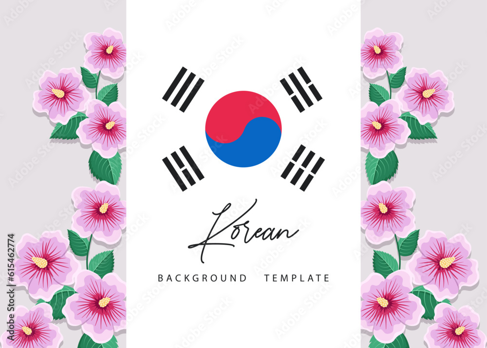 Korean background with Mugunghwa or Hibiscus Syriacus (Korean National ...