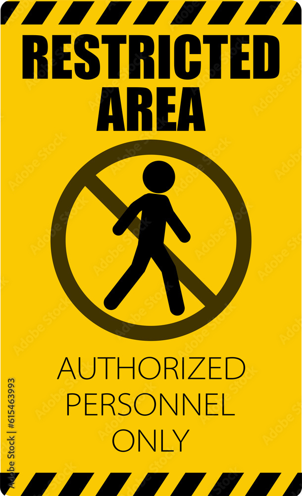 Printable design sticker of rectangle yellow with safety black strip Do ...