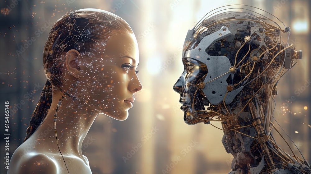 illustration of a futuristic robot with cybermatic system design ...