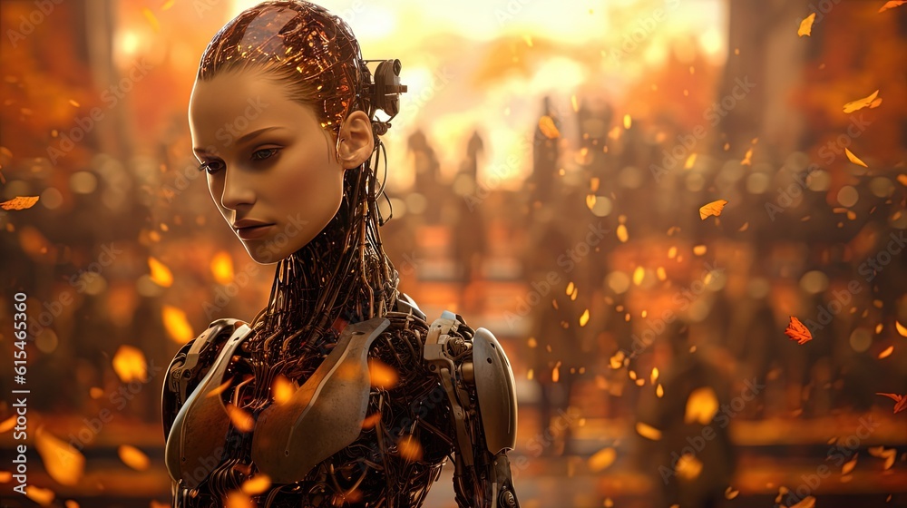 illustration of a futuristic robot with cybermatic system design ...