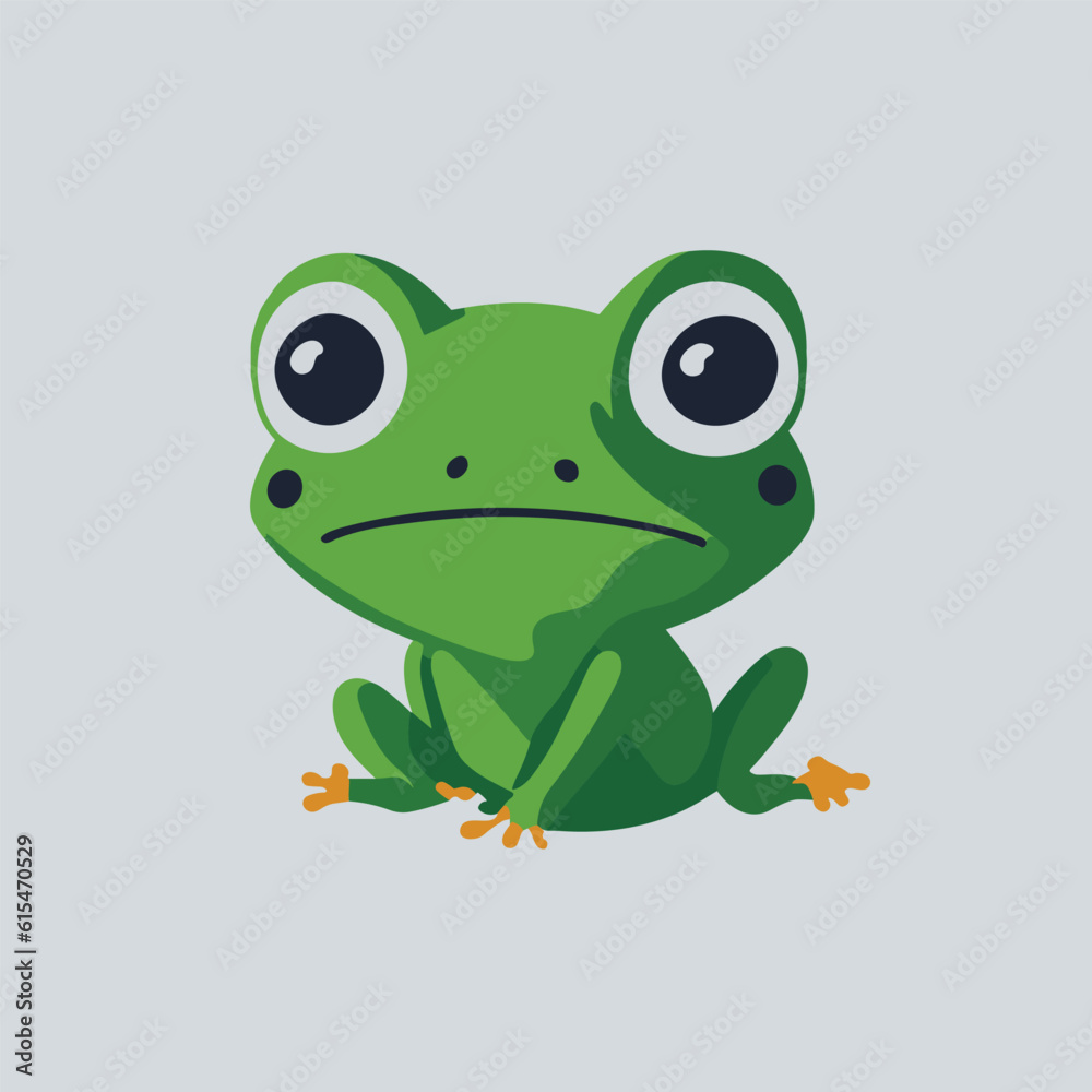 Simple illustration of frog, cartoon image Stock Vector | Adobe Stock