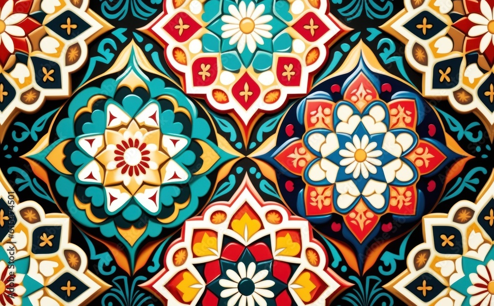 Seamless pattern with flowers islamic arabic background abstract ...