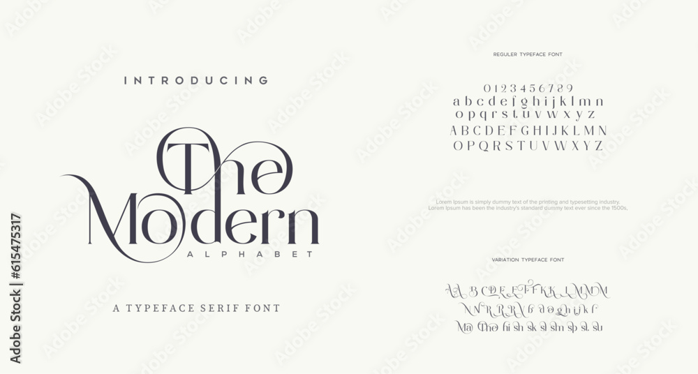 Elegant Fashion font alphabet. Classic Lettering Minimal Fashion ...
