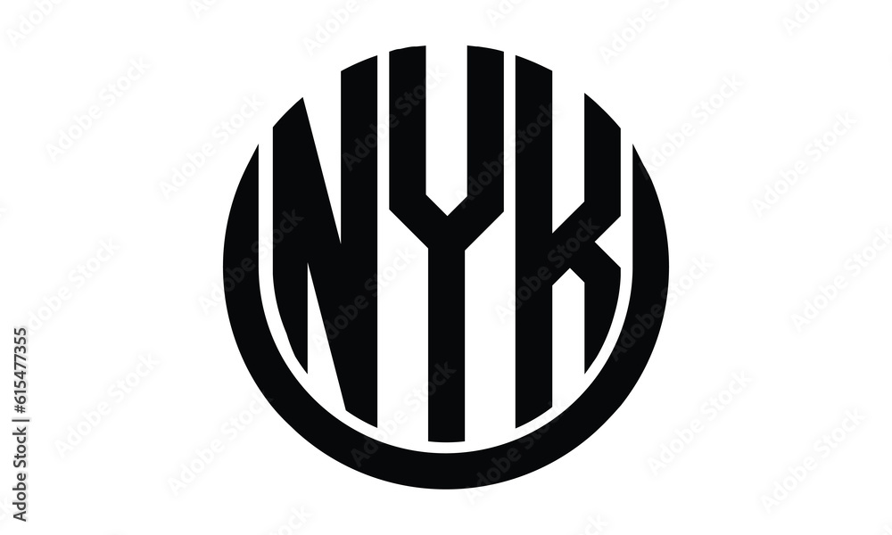 NYK shield with round shape logo design vector template | monogram logo ...