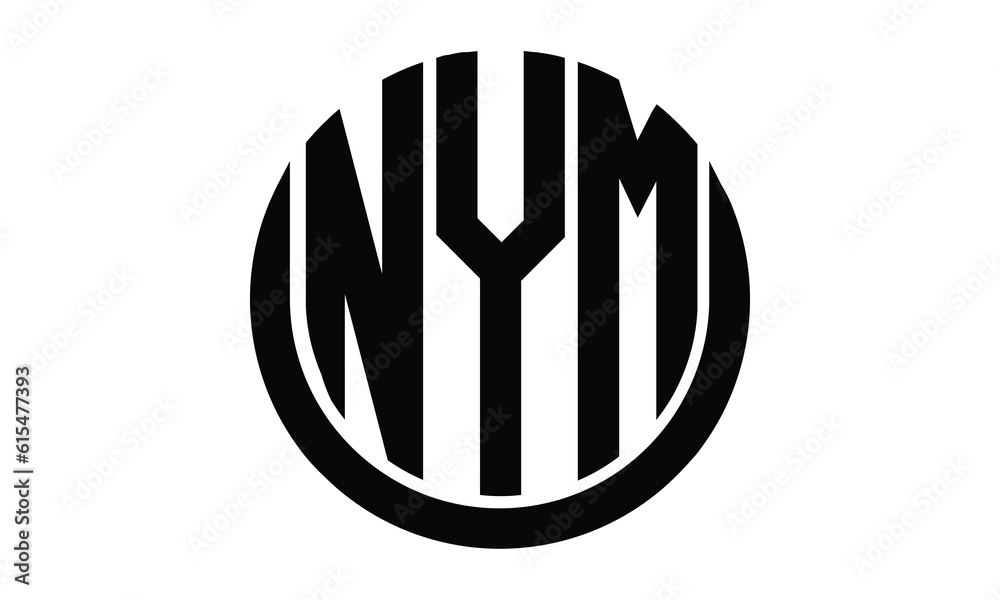 NYM shield with round shape logo design vector template | monogram logo ...